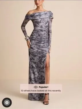 Lulus | Dresses | Lulus Gray Marble Ruched Highlow Maxi Dress | Poshmark